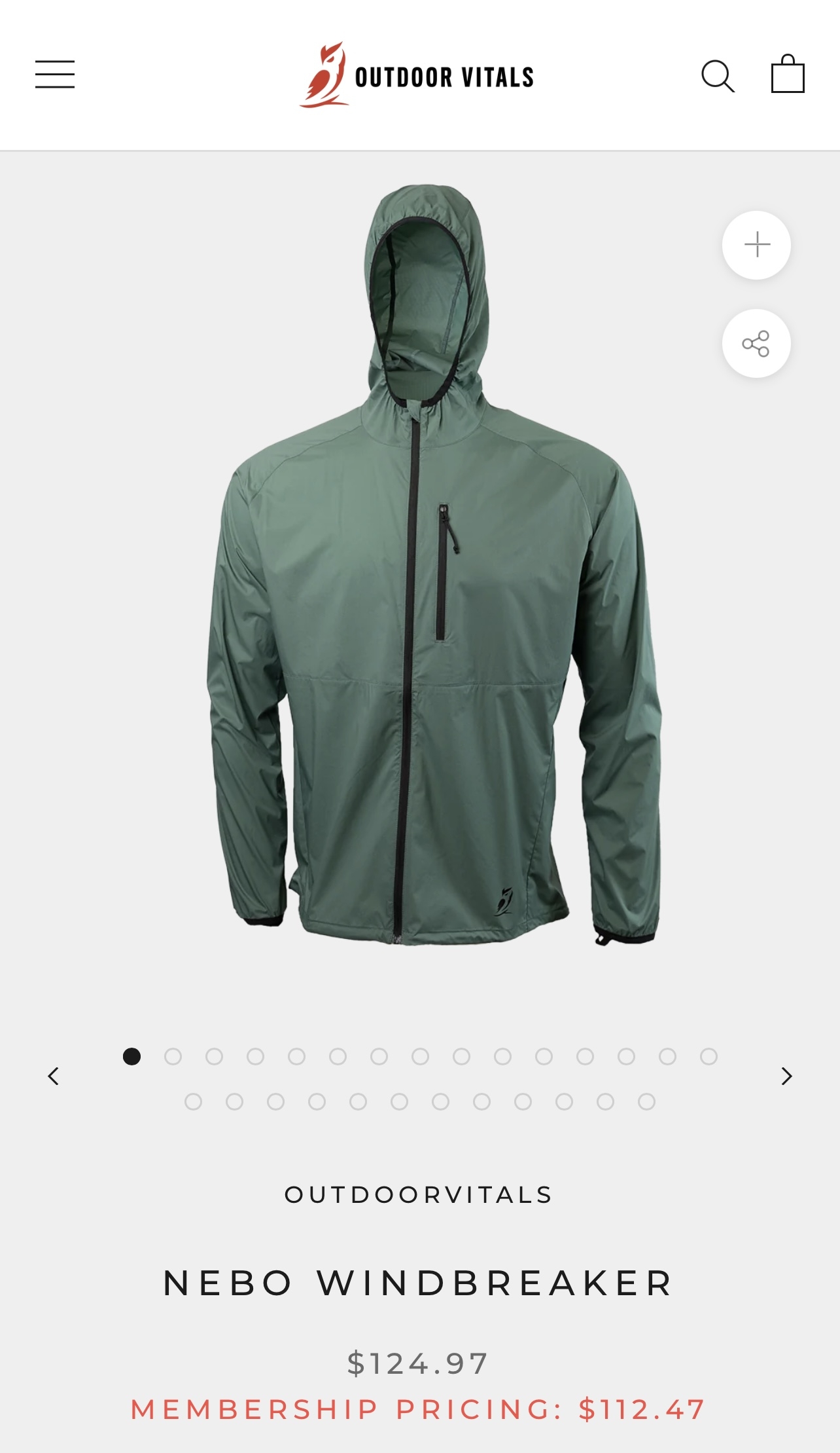 Outdoor Vitals Nebo windbreaker 3XL - Backpacking Light
